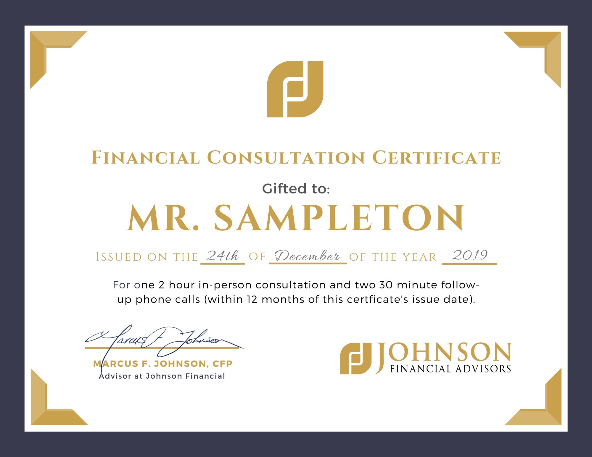 Gift a Financial Consultation - Johnson Financial Advisors Gift a Financial Consultation - Johnson Financial Advisors